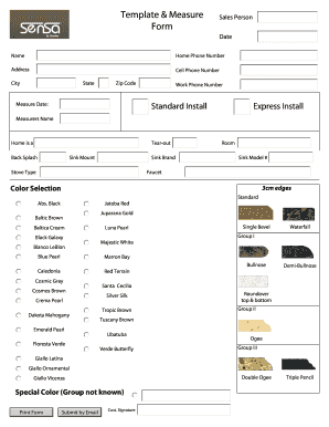 Fillable Online Template & Measure Fax Email Print - pdfFiller