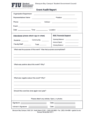Fillable Online sgabbc fiu Event Audit Form - Student Government ...