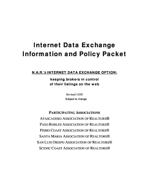 Fillable Online Internet Data Exchange Information and Policy Packet ...