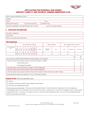 Fillable Online Personal Non-Owned Aircraft Liability - Falcon ...