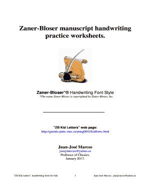 Fillable Online Zaner-Bloser manuscript handwriting Fax Email Print ...