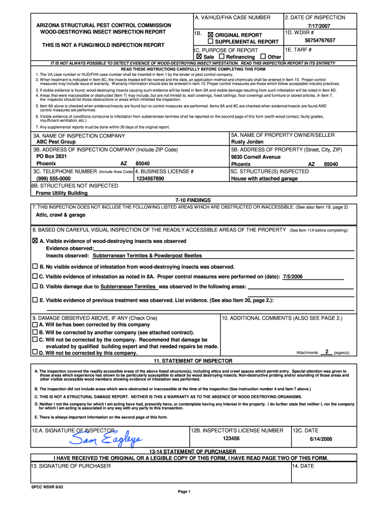 Pest Control Service Report Template Pdf 2020 2021 Fill And Sign 