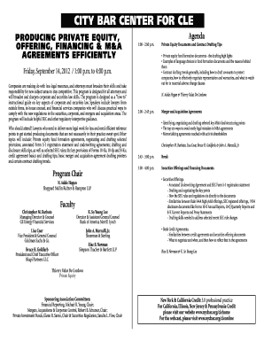 Fillable Online nycbar PRODUCING PRIVATE EQUITY, - nycbar Fax Email ...