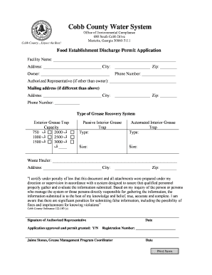 Fillable Online water cobbcountyga COBB COUNTY WATER SYSTEM Fax Email ...