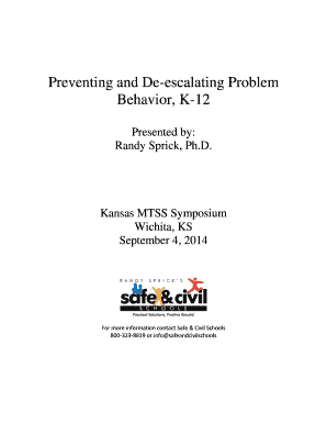 Fillable Online kansasmtss Randy Sprick - Preventing amp De-esclating ...