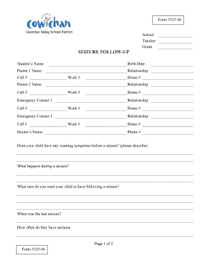 Fillable Online Form 3525-06 Seizure Follow-Up Fax Email Print - pdfFiller
