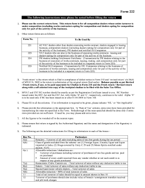 Fillable Online Form 222 - ra moraes associates Fax Email Print - pdfFiller