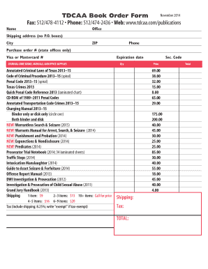 Fillable Online TDCAA Book Order Form Fax Email Print - pdfFiller