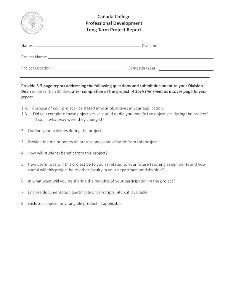 Fillable Online canadacollege Ca ada College Professional Development ...