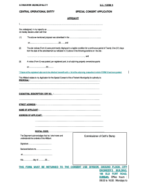Fillable Online Form 4 - Affidavit - eThekwini Municipality Fax Email ...