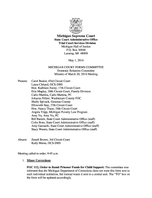 Fillable Online courts mi MICHIGAN COURT FORMS COMMITTEE - courts mi ...
