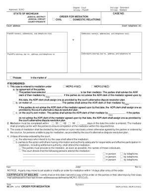 Fillable Online courts mi Probate In the matter of IT IS ORDERED 1 This ...