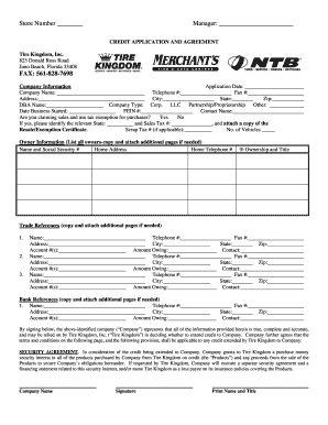 Fillable Online CREDIT APPLICATION - Big O Tires Fax Email Print ...