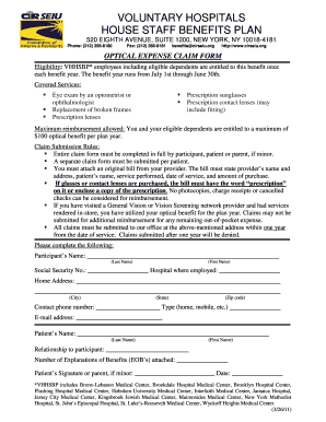 Fillable Online cirseiu OPTICAL EXPENSE CLAIM FORM - cirseiu Fax Email ...