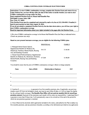 Fillable Online cirseiu COBRA CONTINUATION COVERAGE ELECTION FORM ... - cirseiu Fax Email Print ...