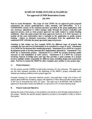 Fillable Online SCOPE OF WORK OUTLINE & EXAMPLES Fax Email Print ...