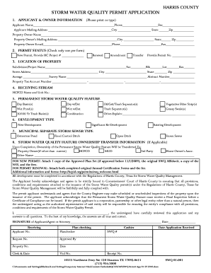 Swq Permit Renewal Packet Harris County - Fill and Sign Printable ...
