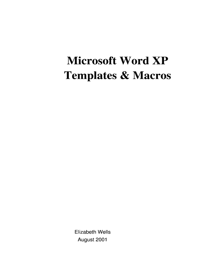 Fillable Online Word XP Templates and Macros.doc Fax Email Print ...