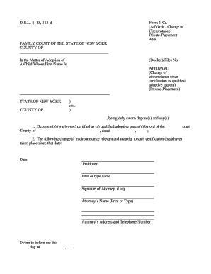 Fillable Online D.R.L. 115, 115-d Form 1-Ca (Affidavit - Change of ...