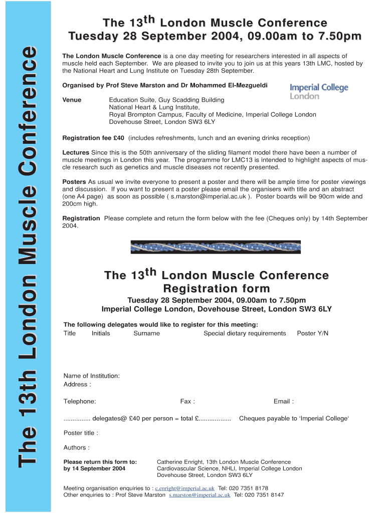 Fillable Online med ic ac 13th London Muscle Conference 2. reg form.qxp ...