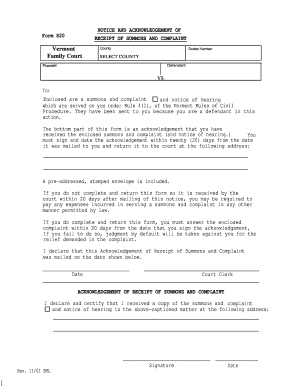 Fillable Online Form 820 NOTICE AND ACKNOWLEDGEMENT OF ... - Forms Fax ...