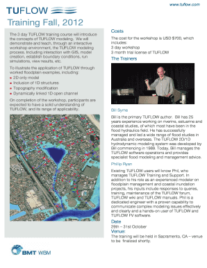 Fillable Online floods The 3 day TUFLOW training course will introduce ...