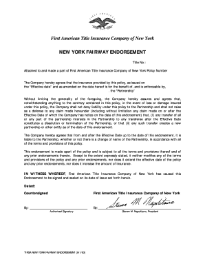 Fillable Online First American Title Insurance Company of New York NEW ...