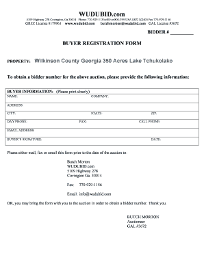 Fillable Online Auction Registration Form- Buyer 6-12 revised.docx Fax ...