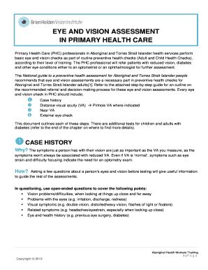 Fillable Online EYE AND VISION ASSESSMENT Fax Email Print - pdfFiller