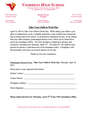 Fillable Online Take Your Child to Work Day Fax Email Print - pdfFiller