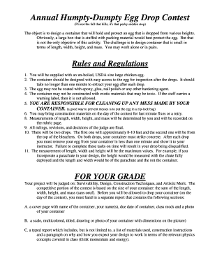 Fillable Online Egg Drop Rules (revised) Fax Email Print - pdfFiller