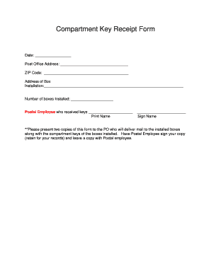 Fillable Online ghba Compartment Key Receipt Form - ghba Fax Email ...