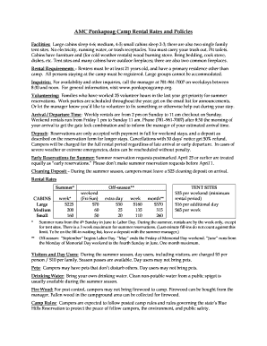 Fillable Online outdoors Reservation Form with cabin list & map ...