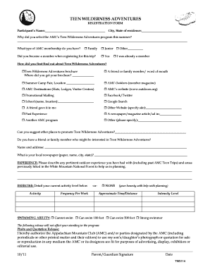 Fillable Online outdoors We have an exciting summer of wilderness ...