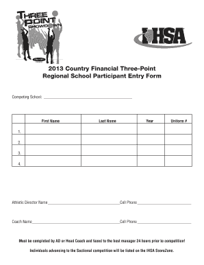 Fillable Online ihsa IHSA 3pt Entry Form - ihsa Fax Email Print - pdfFiller