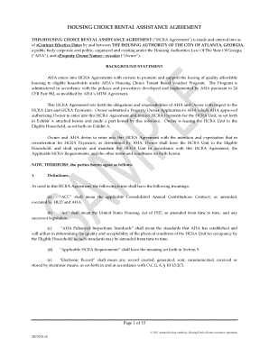 Fillable Online atlantahousing Housing choice rental assistance ...