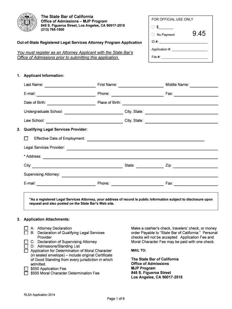 Fillable Online calbar ca The State Bar of California You must register ...