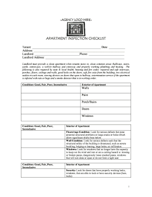 Fillable Online Apartment Inspection Checklistdoc Fax Email Print ...