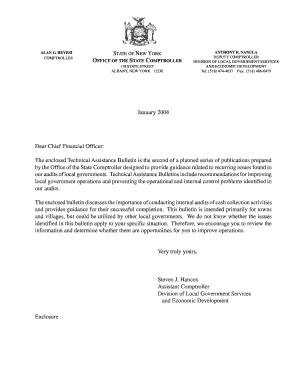 Fillable Online osc state ny Dear Chief Financial Officer: Fax Email ...