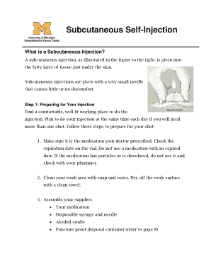 Fillable Online Subcutaneous Self-Injection Fax Email Print - pdfFiller