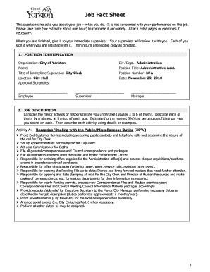 Fillable Online Job Fact Sheet Fax Email Print - pdfFiller