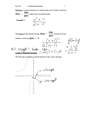 Fillable Online math uh Definition: A rational function is a function ...