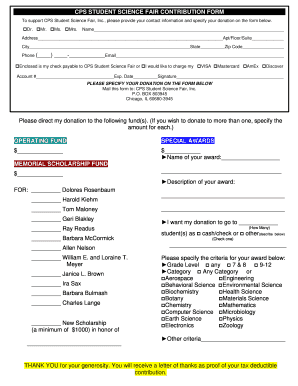 Fillable Online cpsscifair CPS STUDENT SCIENCE FAIR CONTRIBUTION FORM ...
