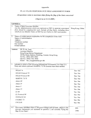 Fillable Online mardep gov FLAG STATE PERFORMANCE SELF-ASSESSMENT FORM ...