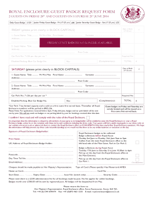Fillable Online Daily Guest Badge 120 Fax Email Print - pdfFiller