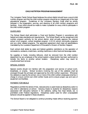 Fillable Online lpsb CHILD NUTRITION PROGRAM MANAGEMENT Fax Email Print ...