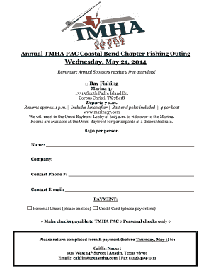 Fillable Online Annual PAC Fishing Registration Form Fax Email Print ...