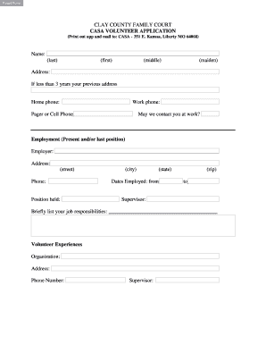Fillable Online circuit7 CASA Volunteer Application Fax Email Print - pdfFiller