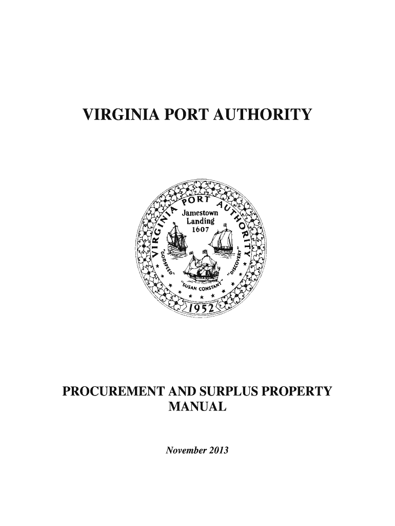 Fillable Online Procurement and Surplus Property Manual - Port of ...