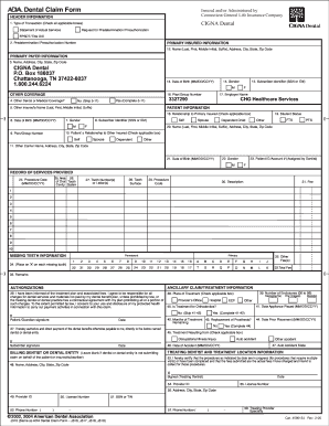 Fillable Online CIGNA dental claim form - CHG Healthcare Services Fax ...